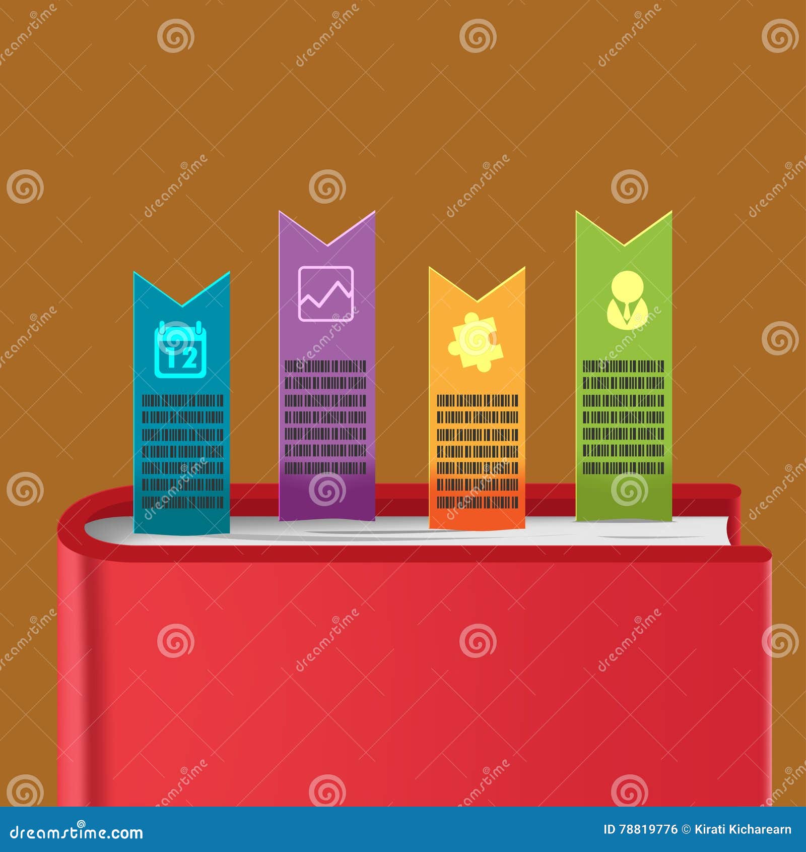 Bookmark Info Graphic Template Design Vector Stock Illustration ...