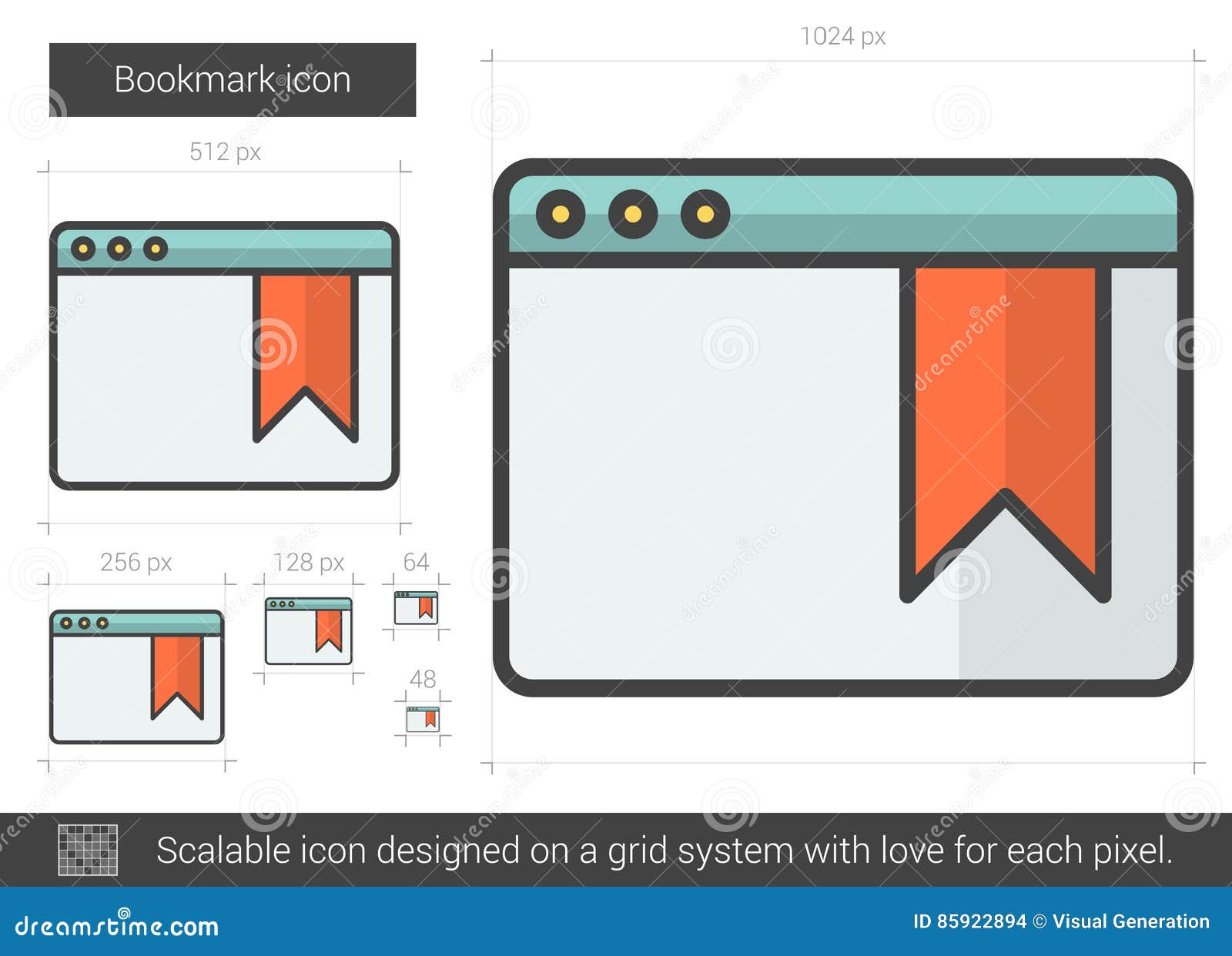 Bookmark line icon. stock vector. Illustration of bookmark - 85922894