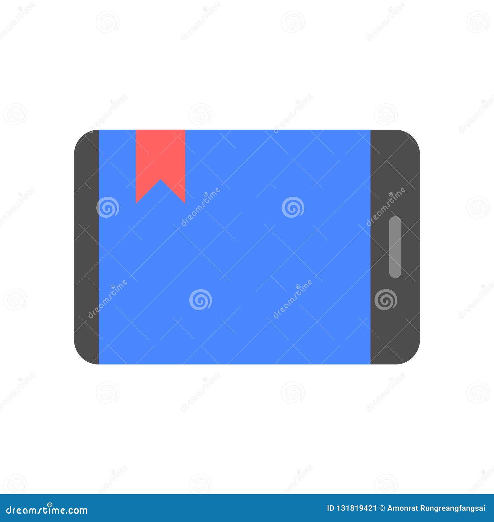 Bookmark on Tablet or Smartphone Device Screen Icon Stock Vector ...