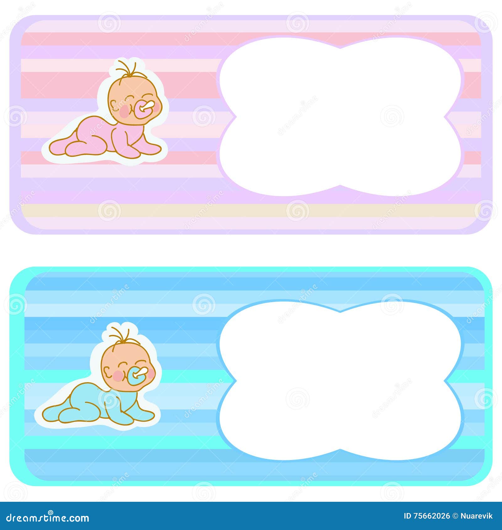 Bookmark Template Set with Baby Toddlers Stock Illustration ...