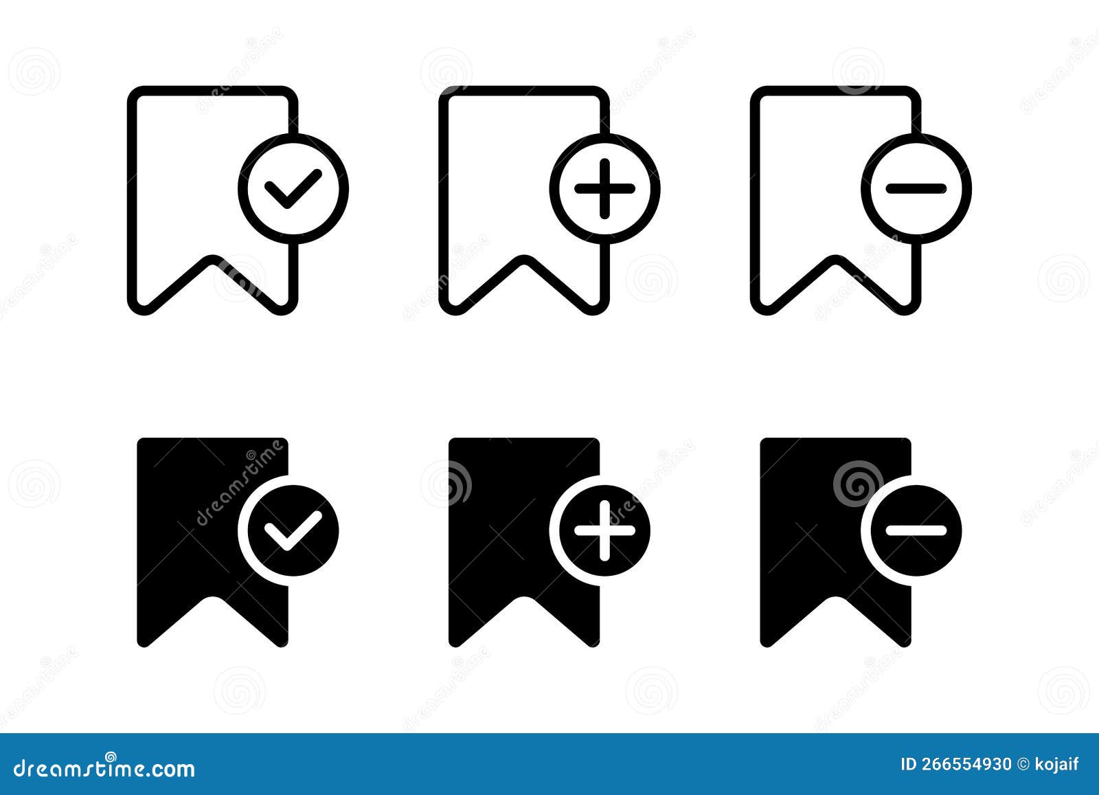 Bookmark Vector Icon Set. Save and Add Symbol Stock Vector ...