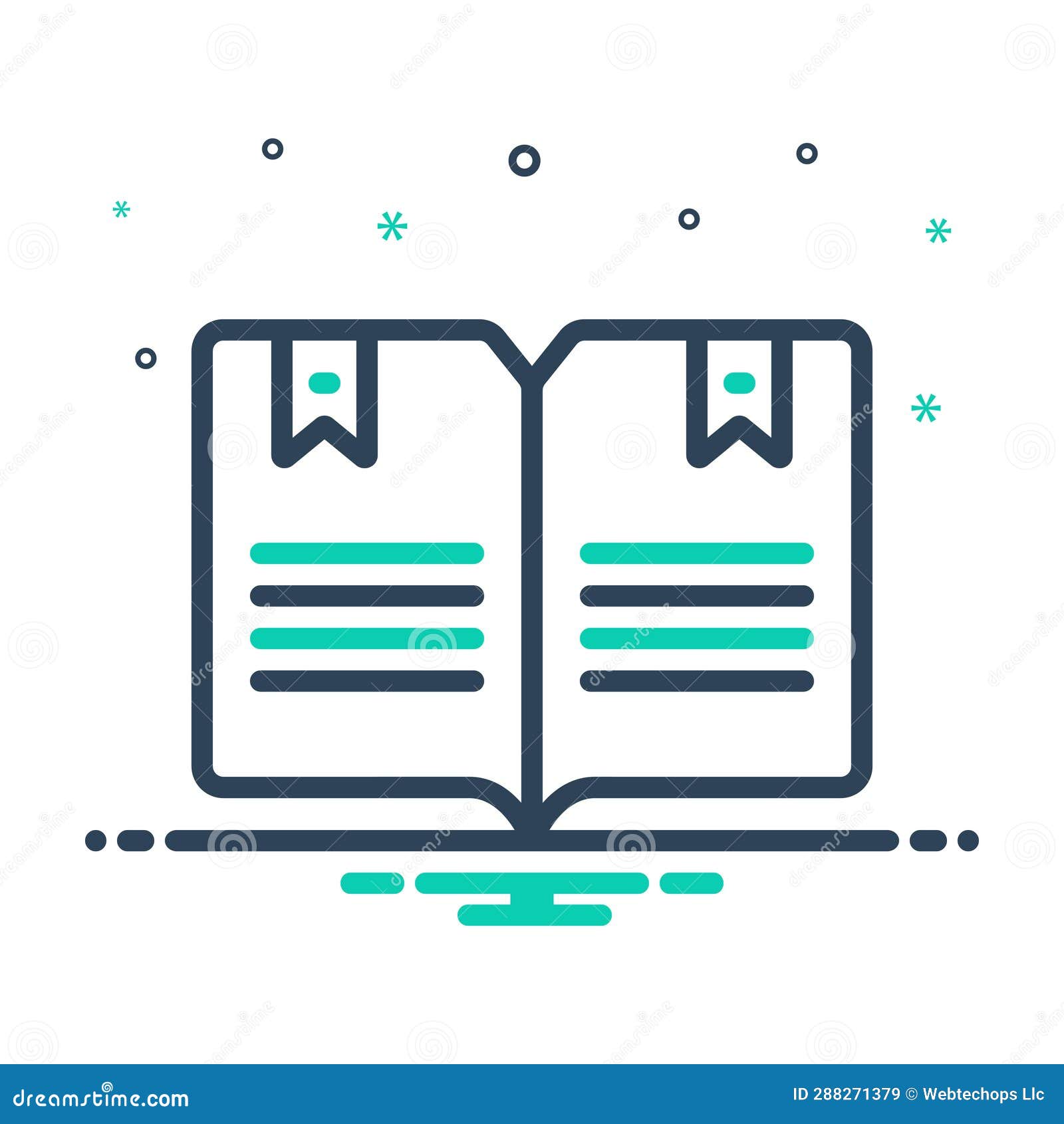 Mix Icon for Bookmarks, Open Book and Textbook Stock Vector ...