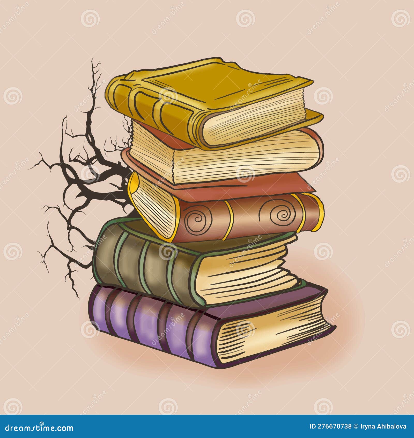 Books Vintage Old Graphic Vector Stock Vector - Illustration of ancient ...