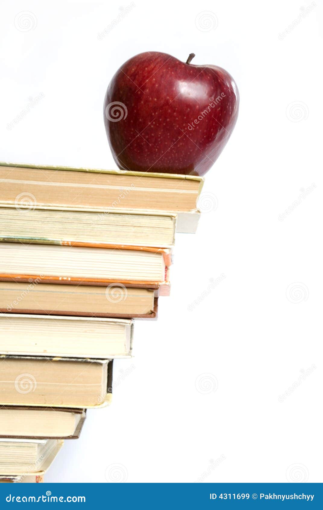 Books and apple stock image. Image of isolated, learn - 4311699