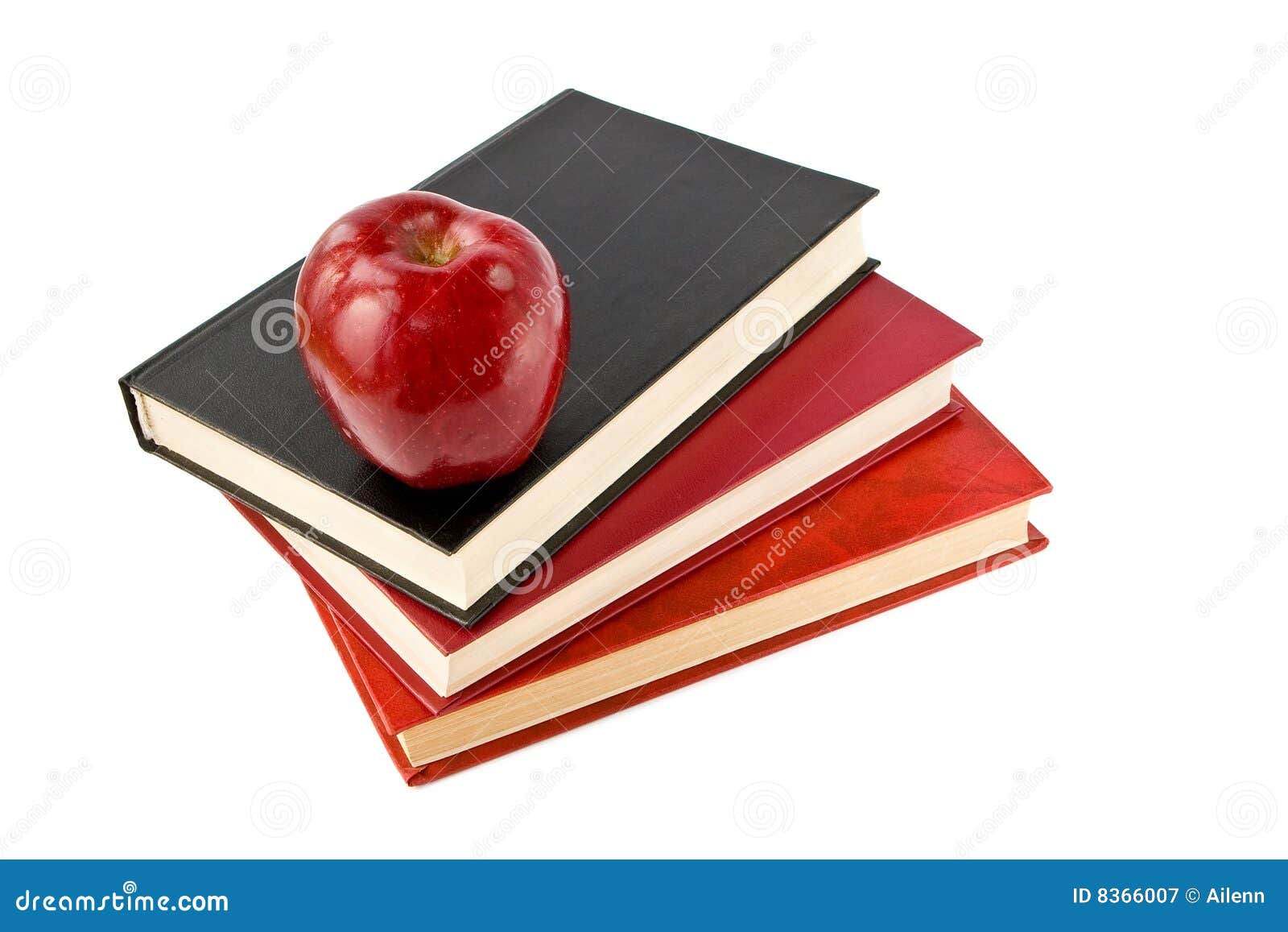 Books and apple stock image. Image of healthy, isolated - 8366007