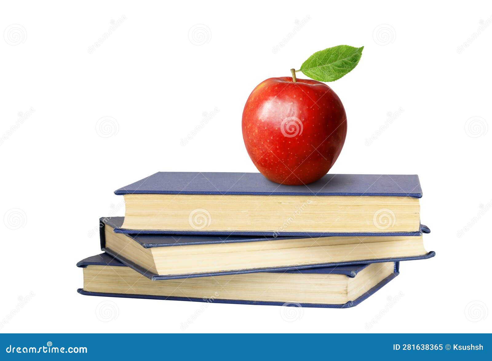 Books and an Apple Isolated Stock Image - Image of cover, education ...