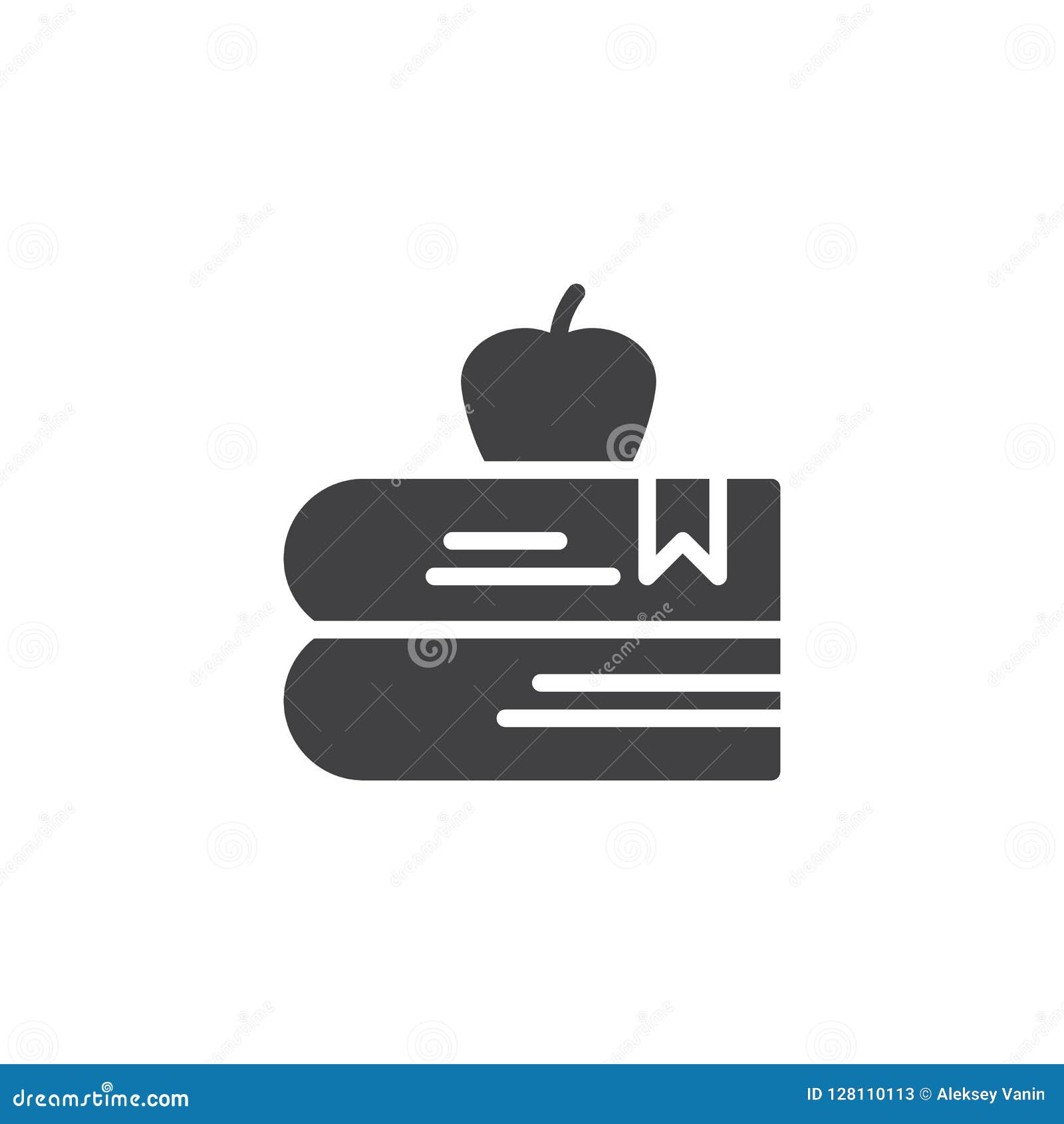 Books with Apple Vector Icon Stock Vector - Illustration of pixel ...