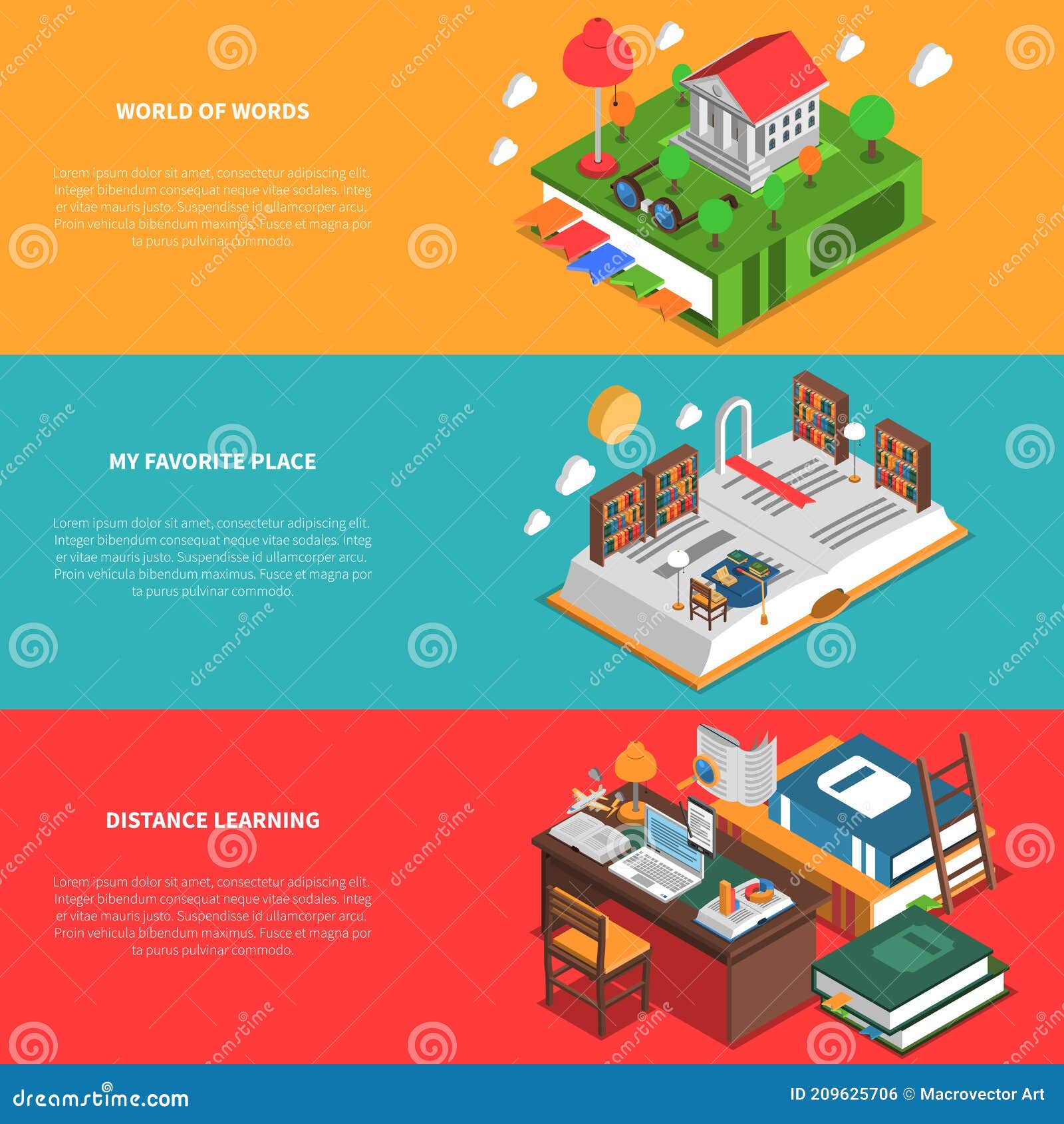 Books Banners Set stock vector. Illustration of advertising - 209625706