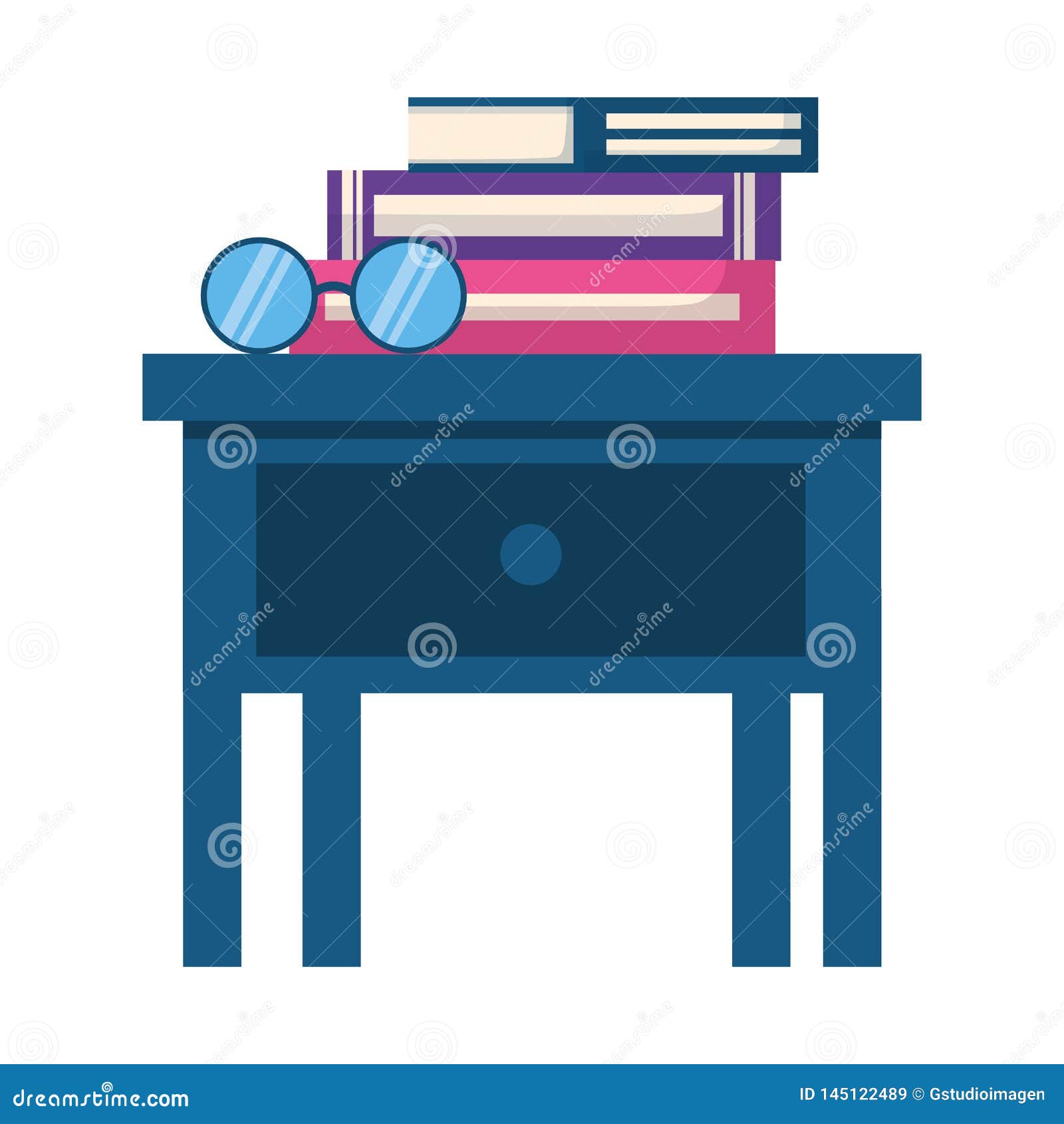 Books on Bedside Table Icon Stock Vector - Illustration of bookstore ...