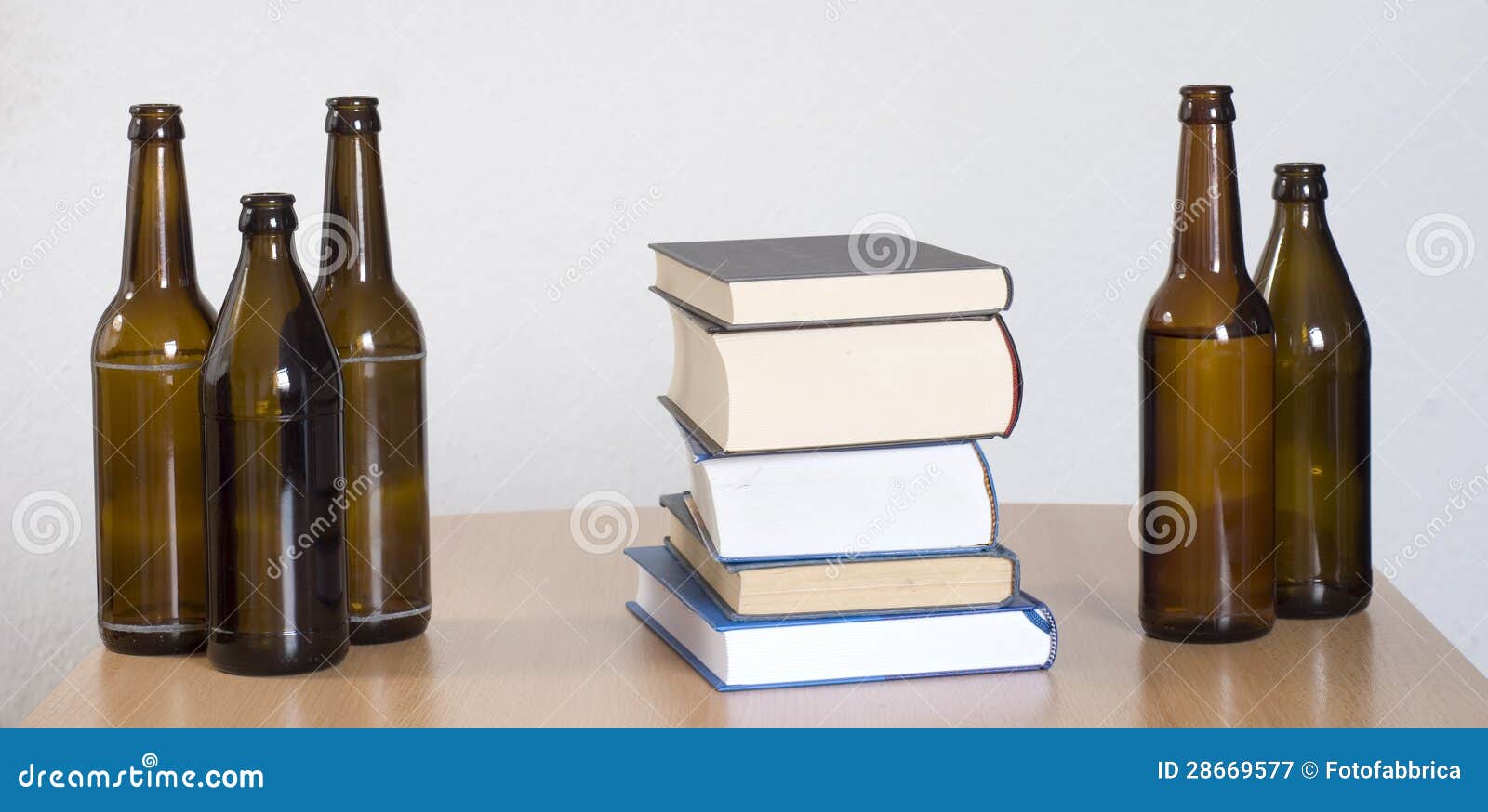 Books and beer bottles stock image. Image of bottle, alcohol - 28669577