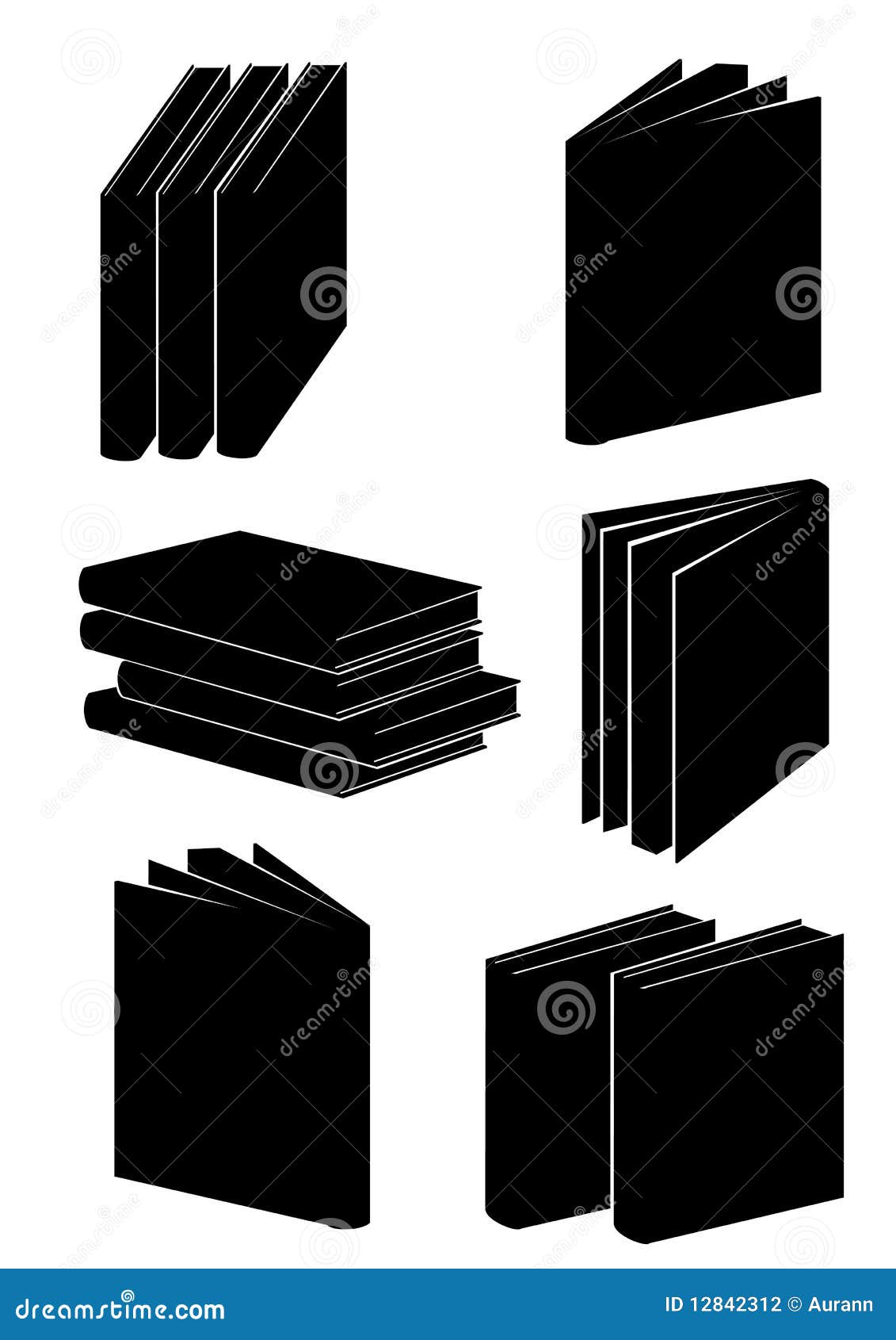 Books in black colour stock vector. Illustration of dictionary - 12842312