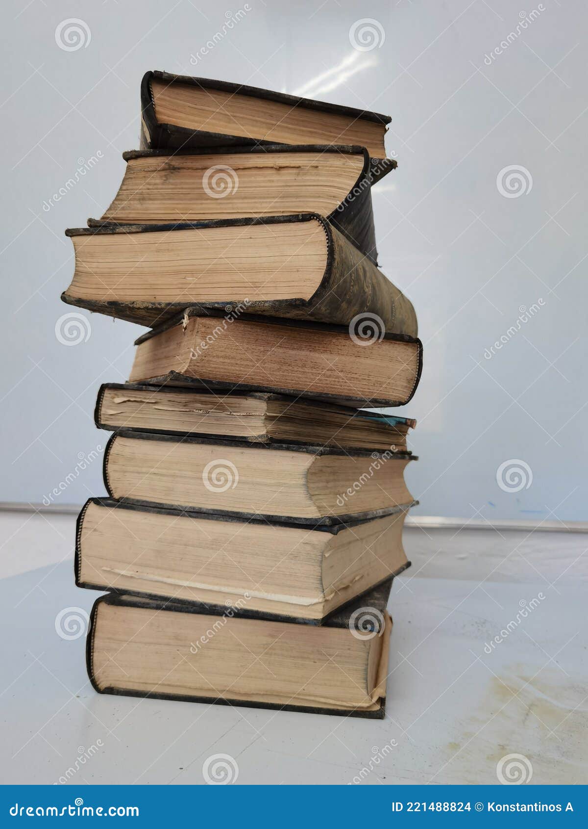 Books Old Aged in the Dust Pile Stack Isolated for Background Stock ...