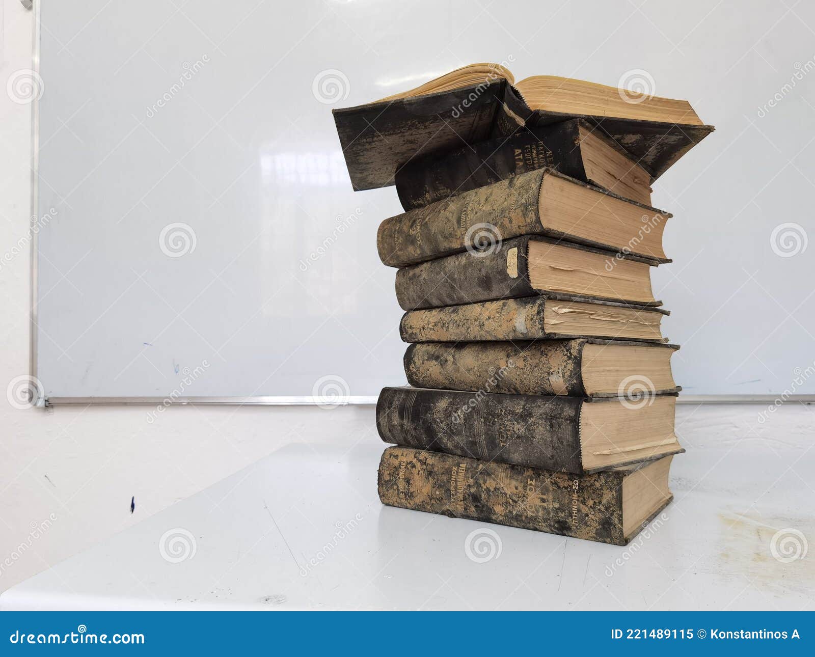 Books Old Aged in the Dust Pile Stack Isolated for Background Stock ...