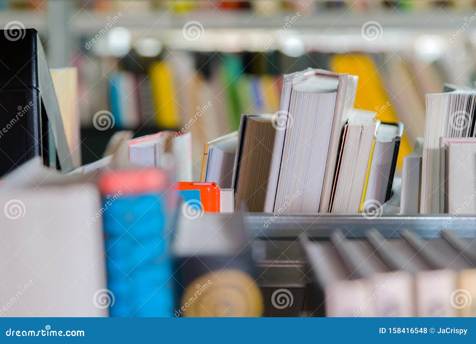 Books in a Book Shelf in the Library. Selection of Literature ...