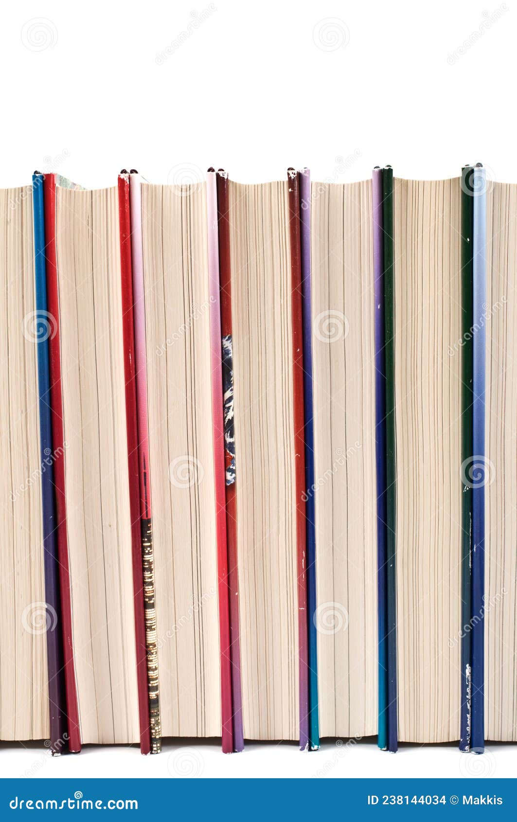 Books in a Row on White Background Stock Photo - Image of books, group ...