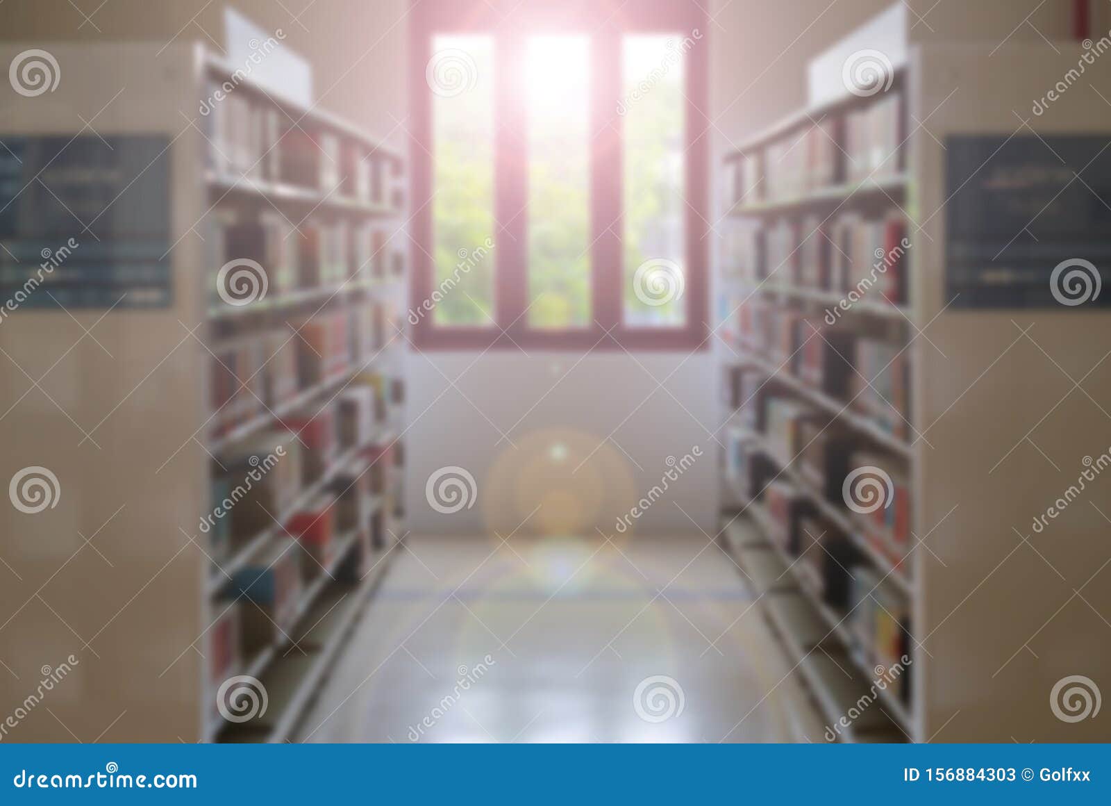 Books on Bookshelf in Library, Abstract Blur Defocused Background Stock ...