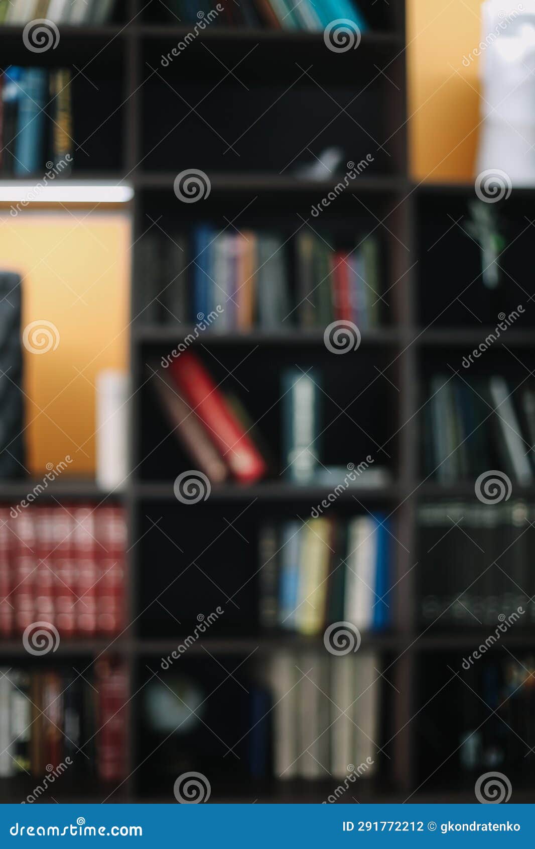 Books on Bookshelf in Library Room, Abstract Blurred Focused Background ...
