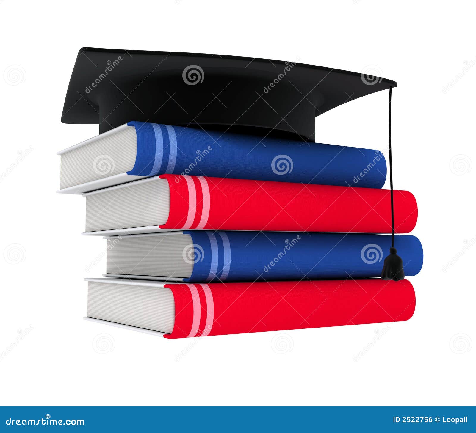 Books with cap stock illustration. Illustration of model - 2522756