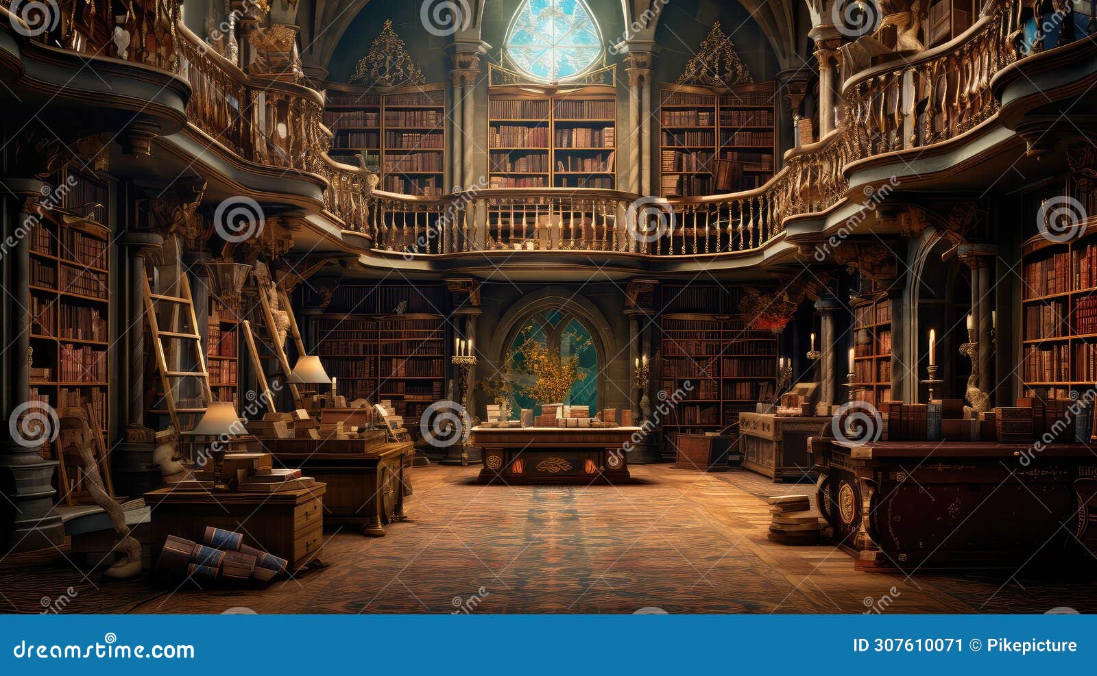 Books castle library stock illustration. Illustration of research ...