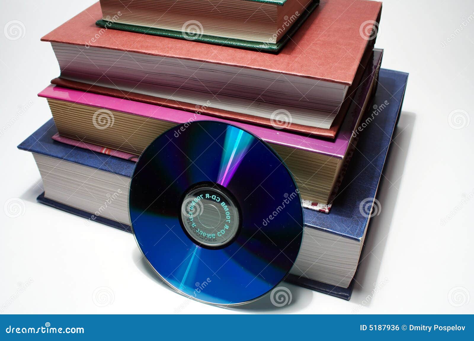 Books and CD stock photo. Image of digital, pile, disk - 5187936
