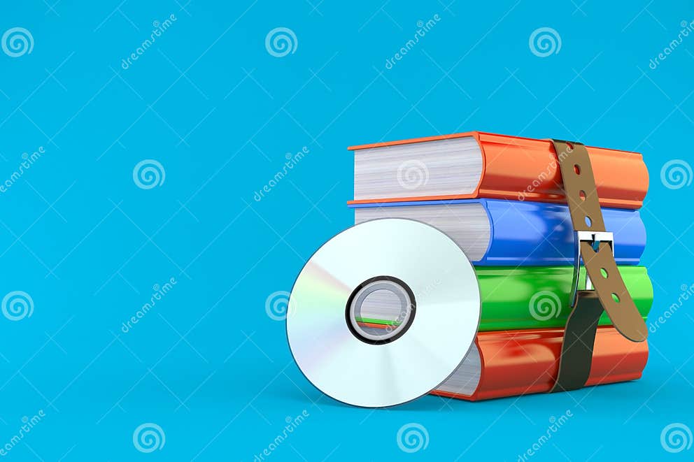 Books with cd stock illustration. Illustration of library - 123716207