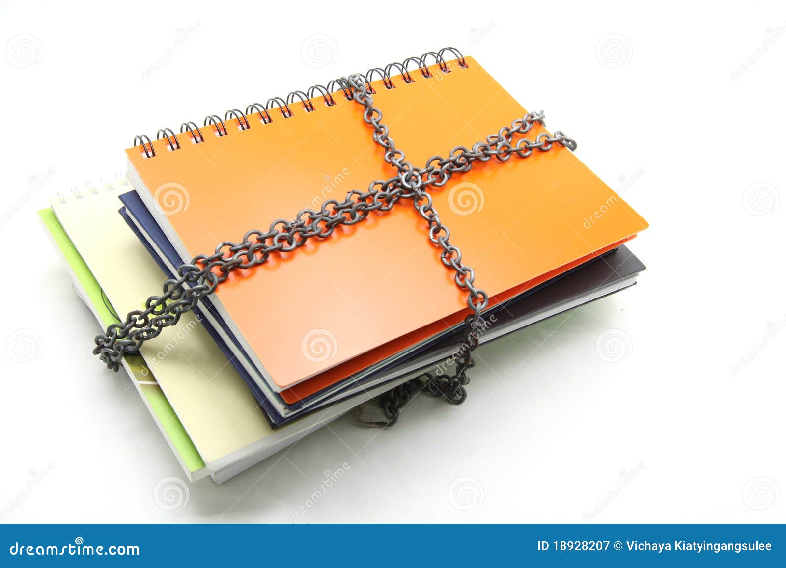 Books with chain stock image. Image of binding, orange - 18928207