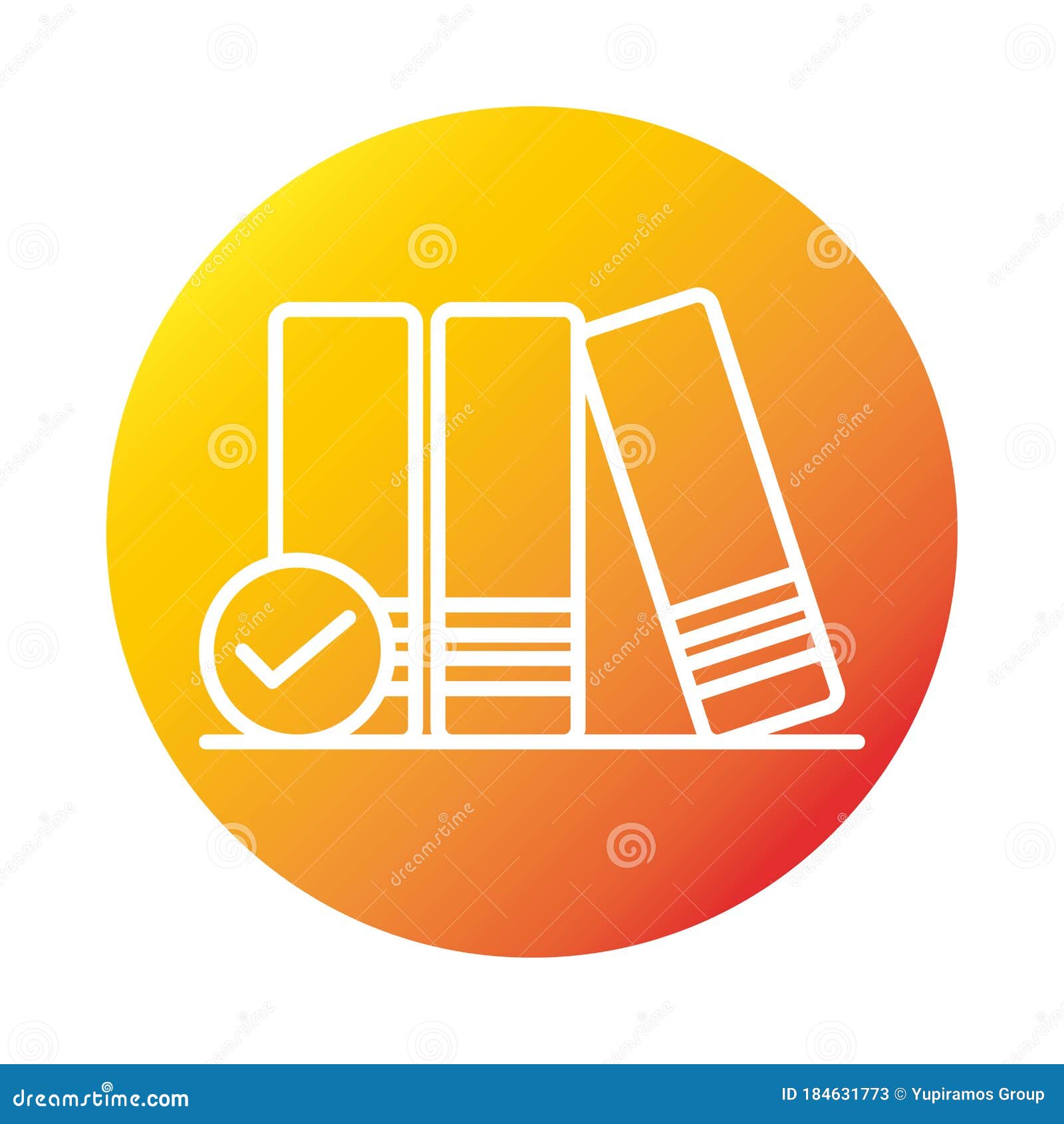 Books Check Mark Online Education and Development Elearning Gradient Style Icon Stock Vector ...
