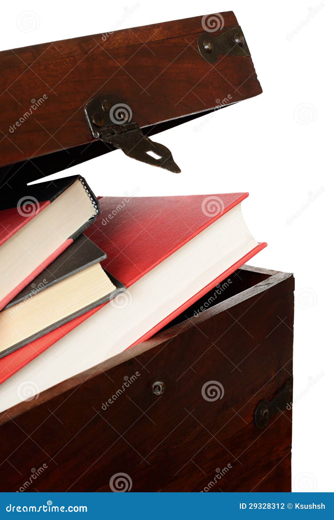 Books in the chest stock photo. Image of container, white - 29328312