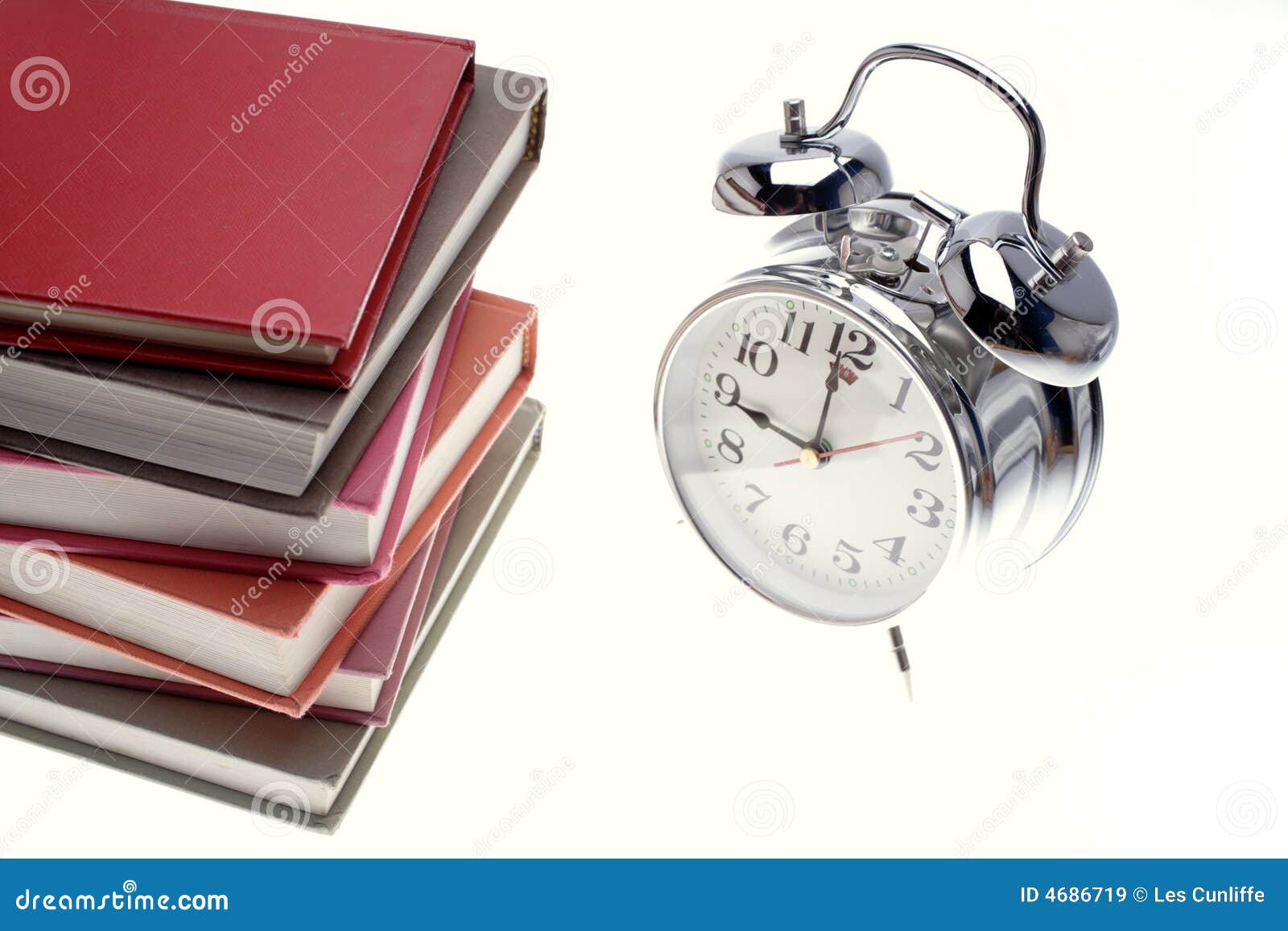 Books and clock stock image. Image of macro, office, knowledge - 4686719