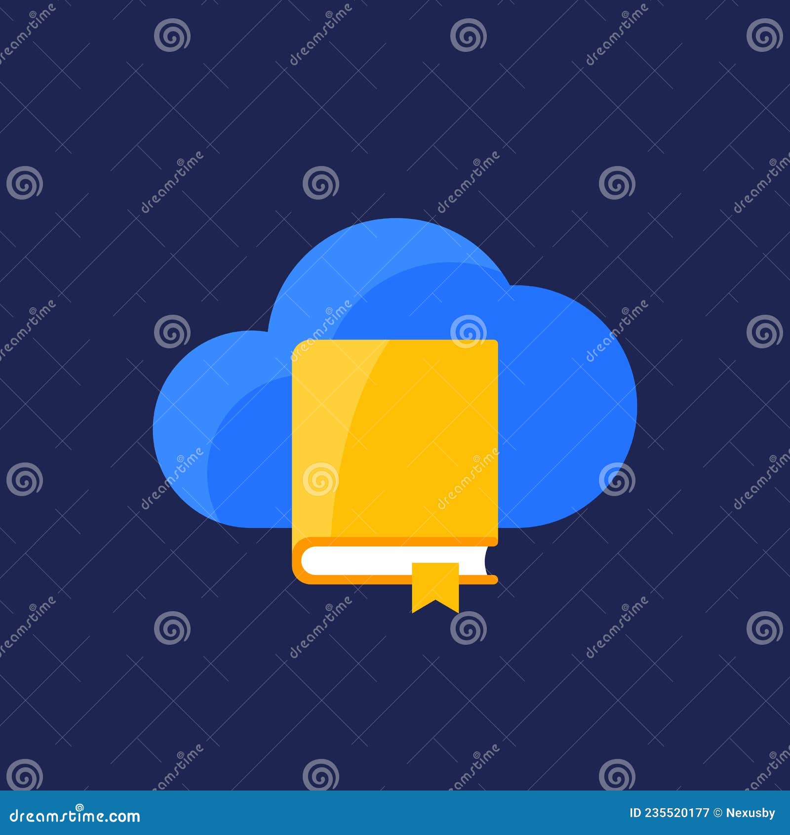 Books in Cloud Icon, Online Library Vector Stock Vector - Illustration ...