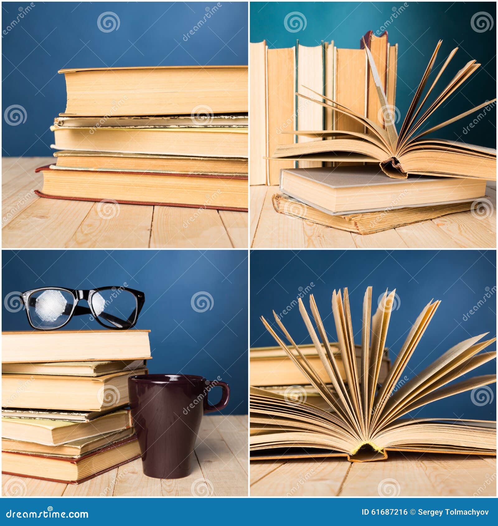 Books collage stock photo. Image of books, brown, learn - 61687216