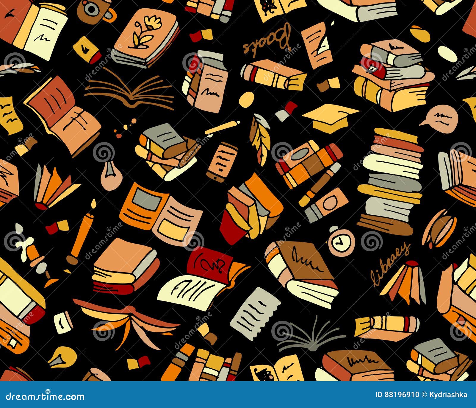 Books Collection, Seamless Pattern for Your Design Stock Vector ...