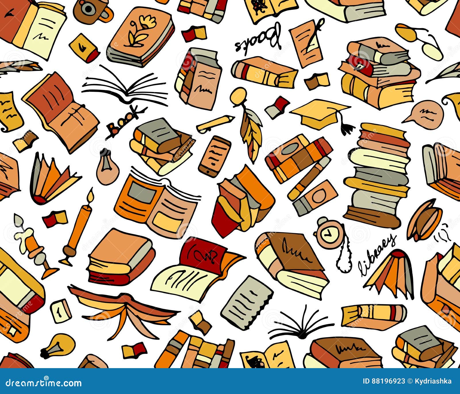 Books Collection, Seamless Pattern for Your Design Stock Vector ...