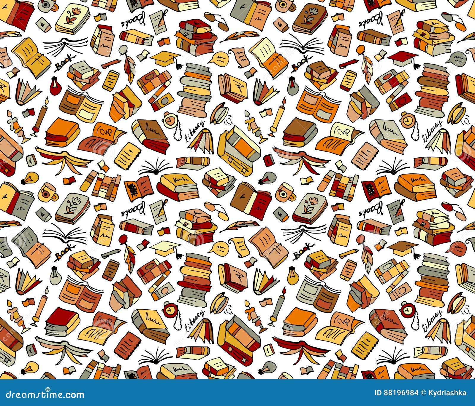 Books Collection, Seamless Pattern for Your Design Stock Vector ...