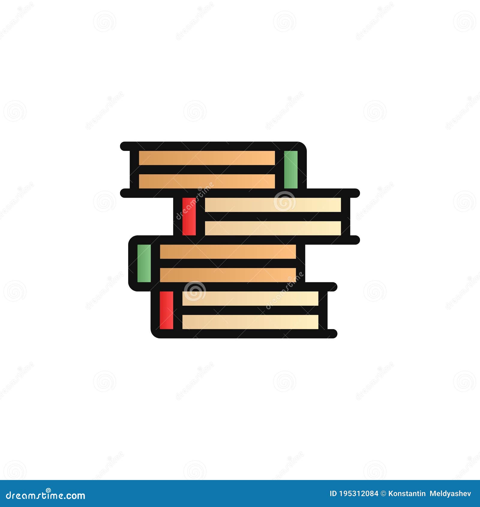 Books Color Gradient Vector Icon Stock Illustration - Illustration of ...
