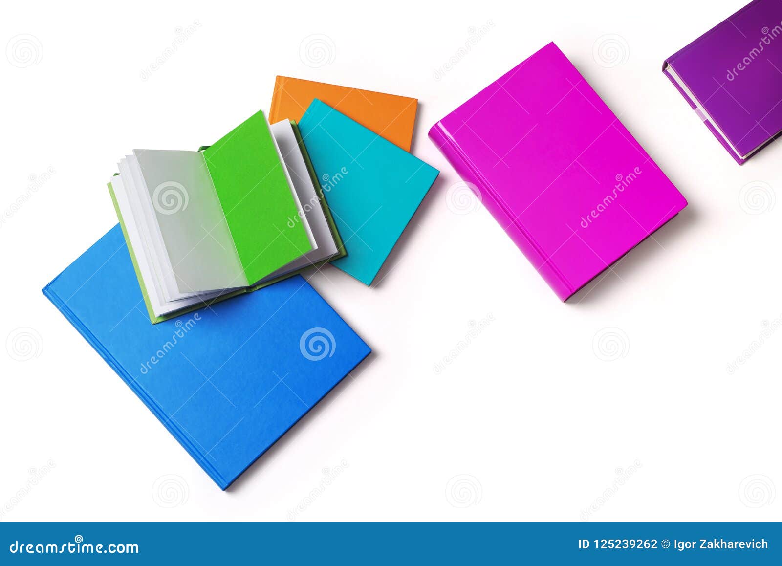 Books with colored covers stock photo. Image of collection - 125239262