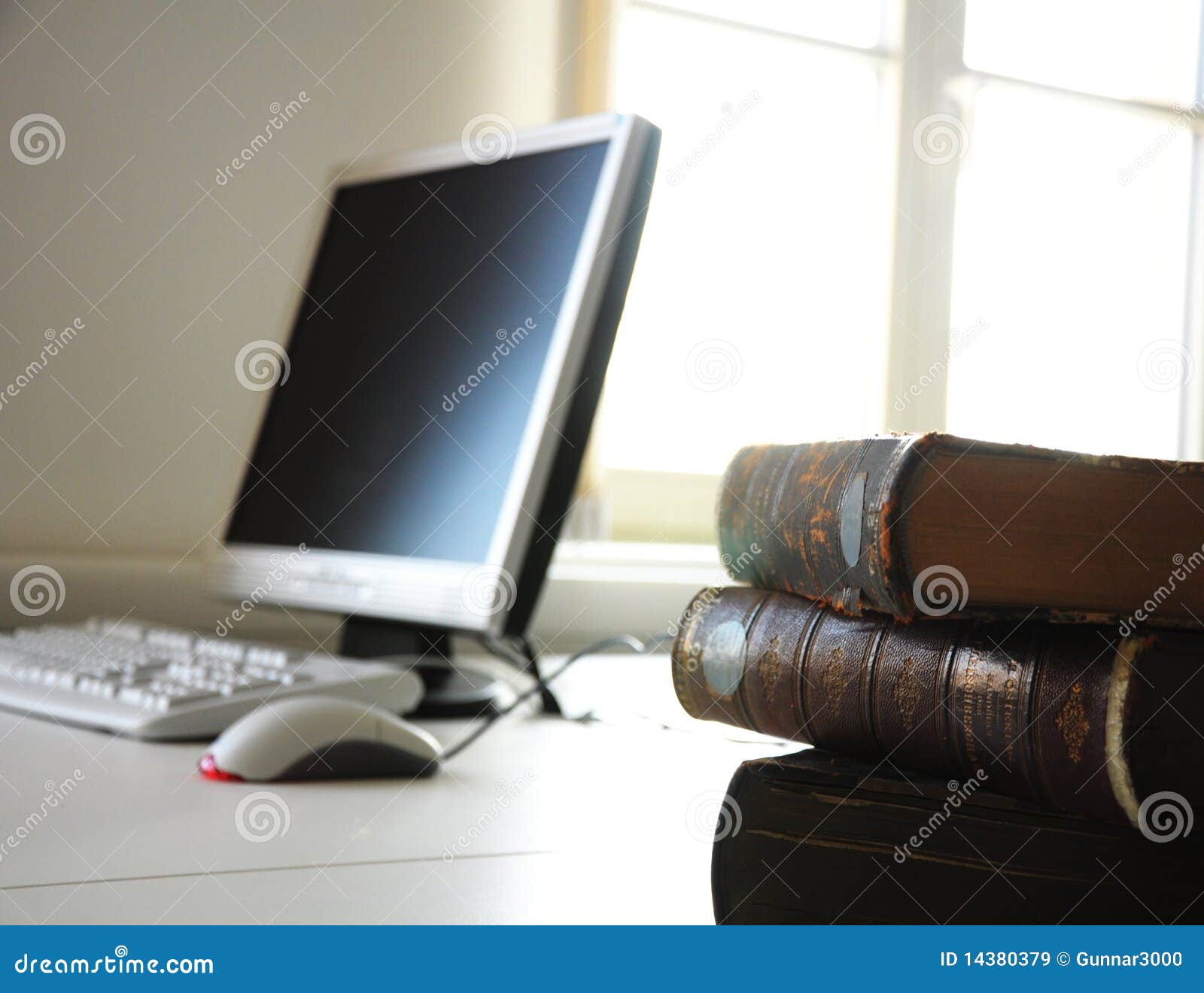 Books and computer stock image. Image of read, computer - 14380379