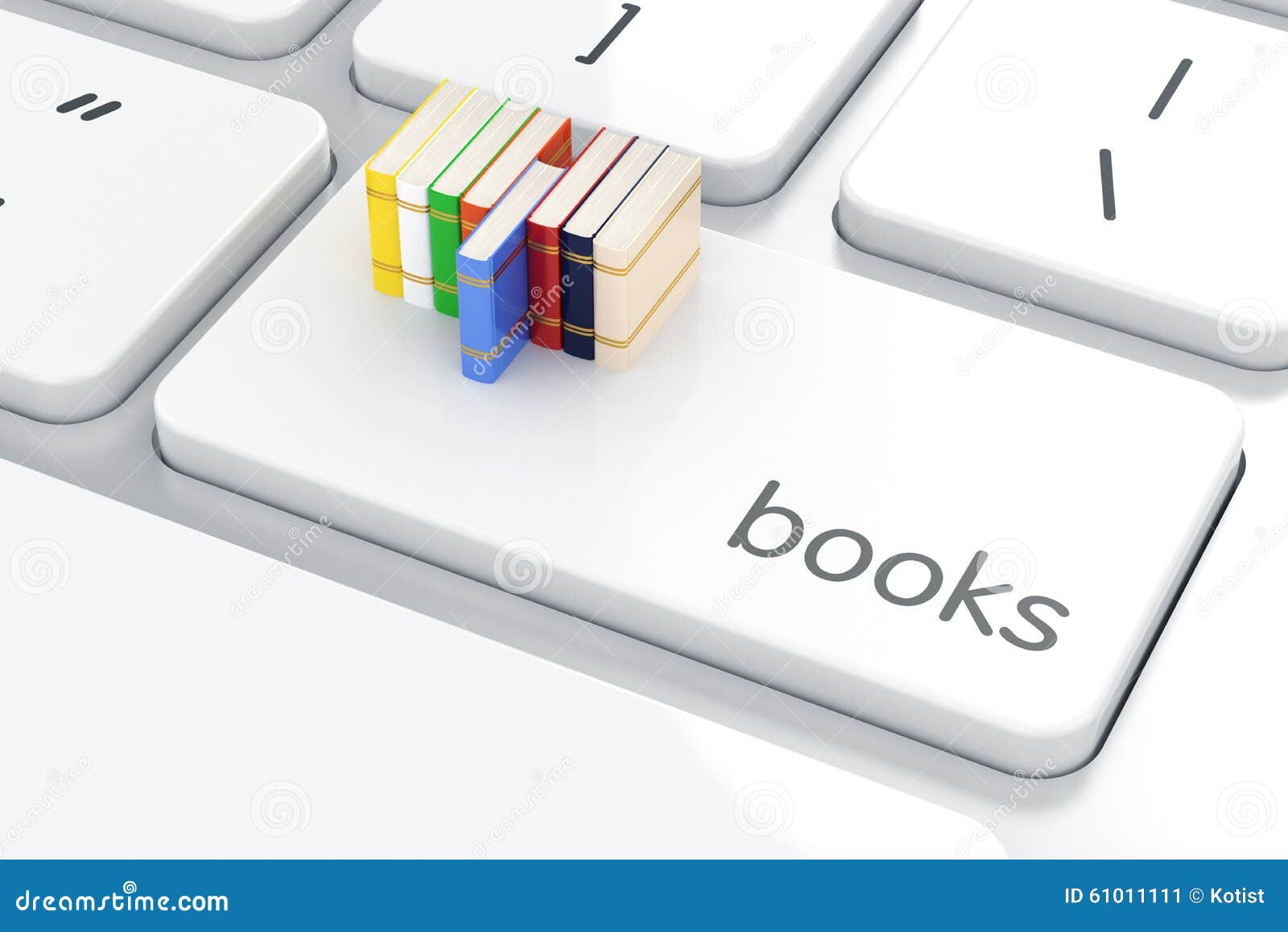 Books on the Computer Keyboard. Education Concept Stock Illustration ...