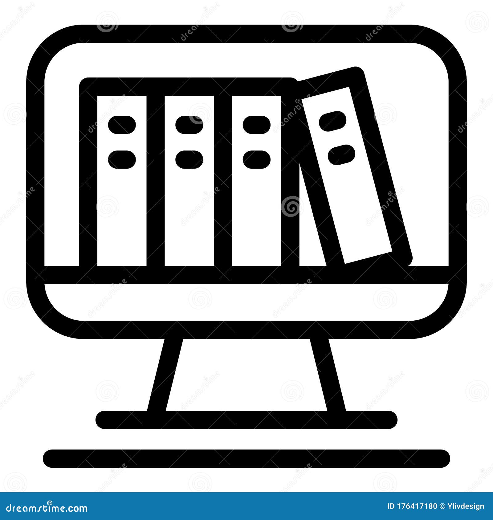 Books on a Computer Screen Icon, Outline Style Stock Vector ... Books on a Computer Screen Icon, Outline Style Stock Vector ...