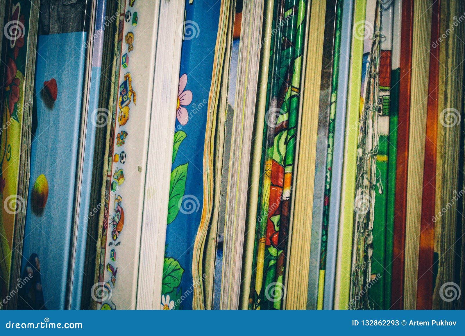 Books without a Cover on the Shelf Stock Image - Image of collection ...