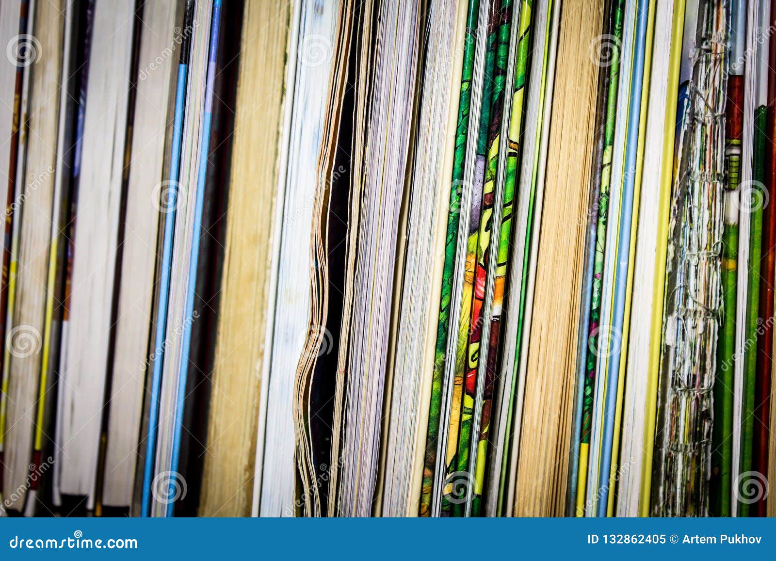 Books without a Cover on the Shelf Stock Image - Image of background ...