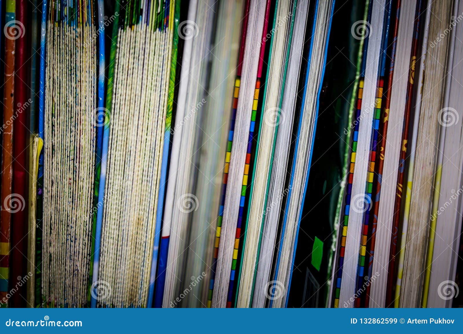 Books without a Cover on the Shelf Stock Image - Image of read, middle ...