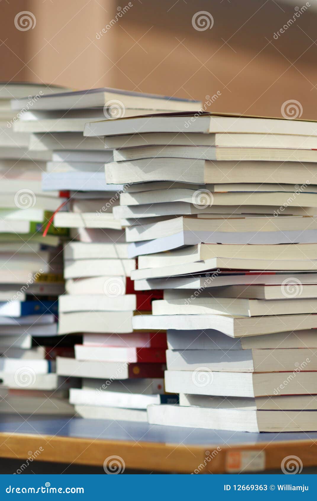 Books on desk stock image. Image of table, study, library - 12669363