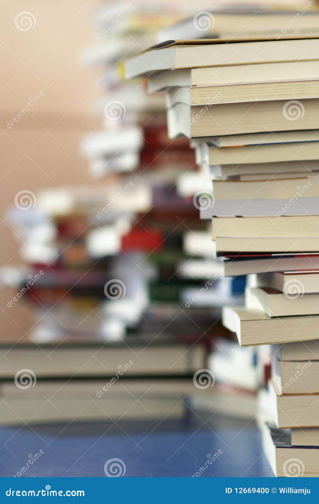 Books on desk stock photo. Image of abstract, university - 12669400