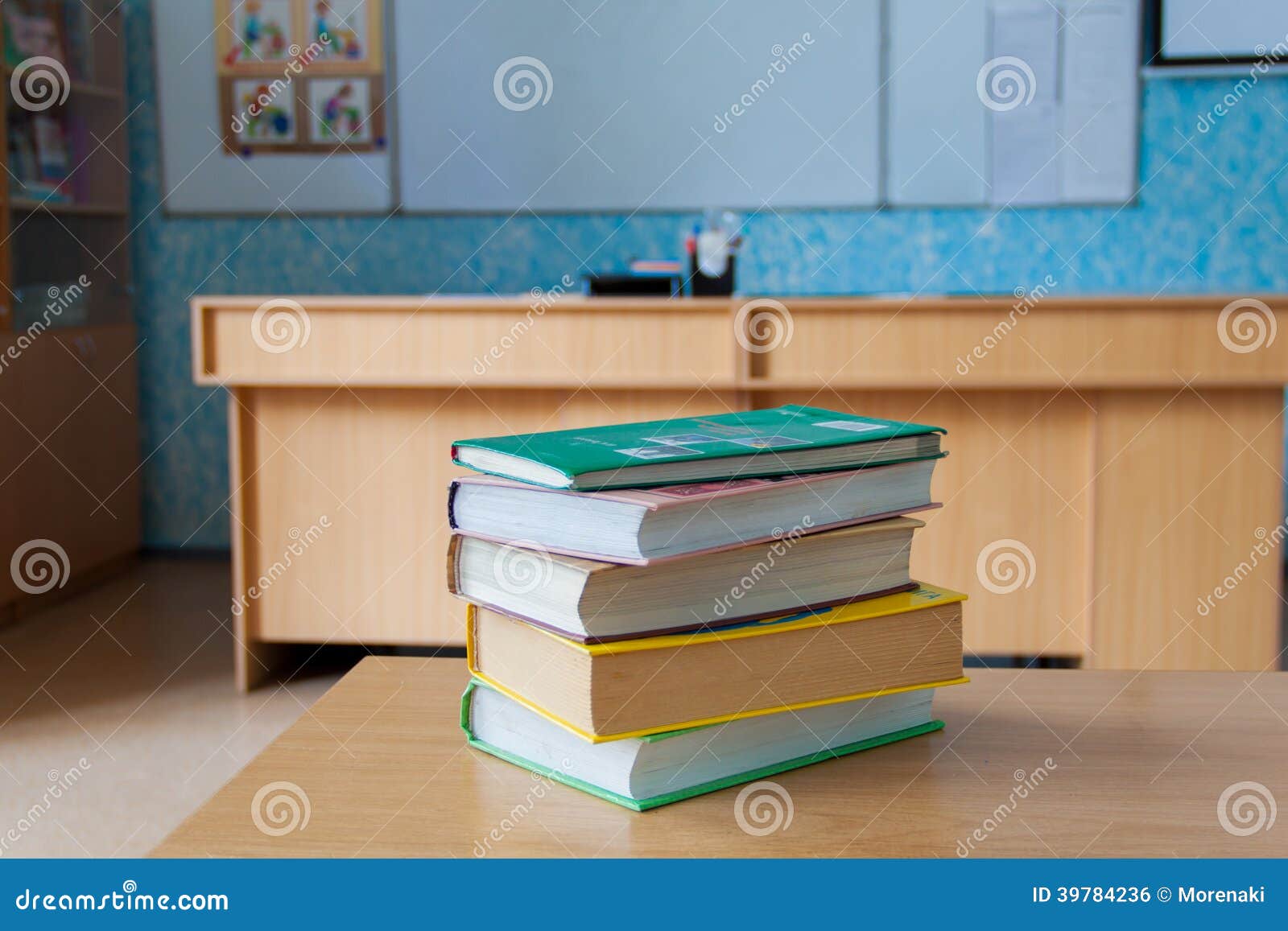 Books on the desk stock photo. Image of learning, classes - 39784236