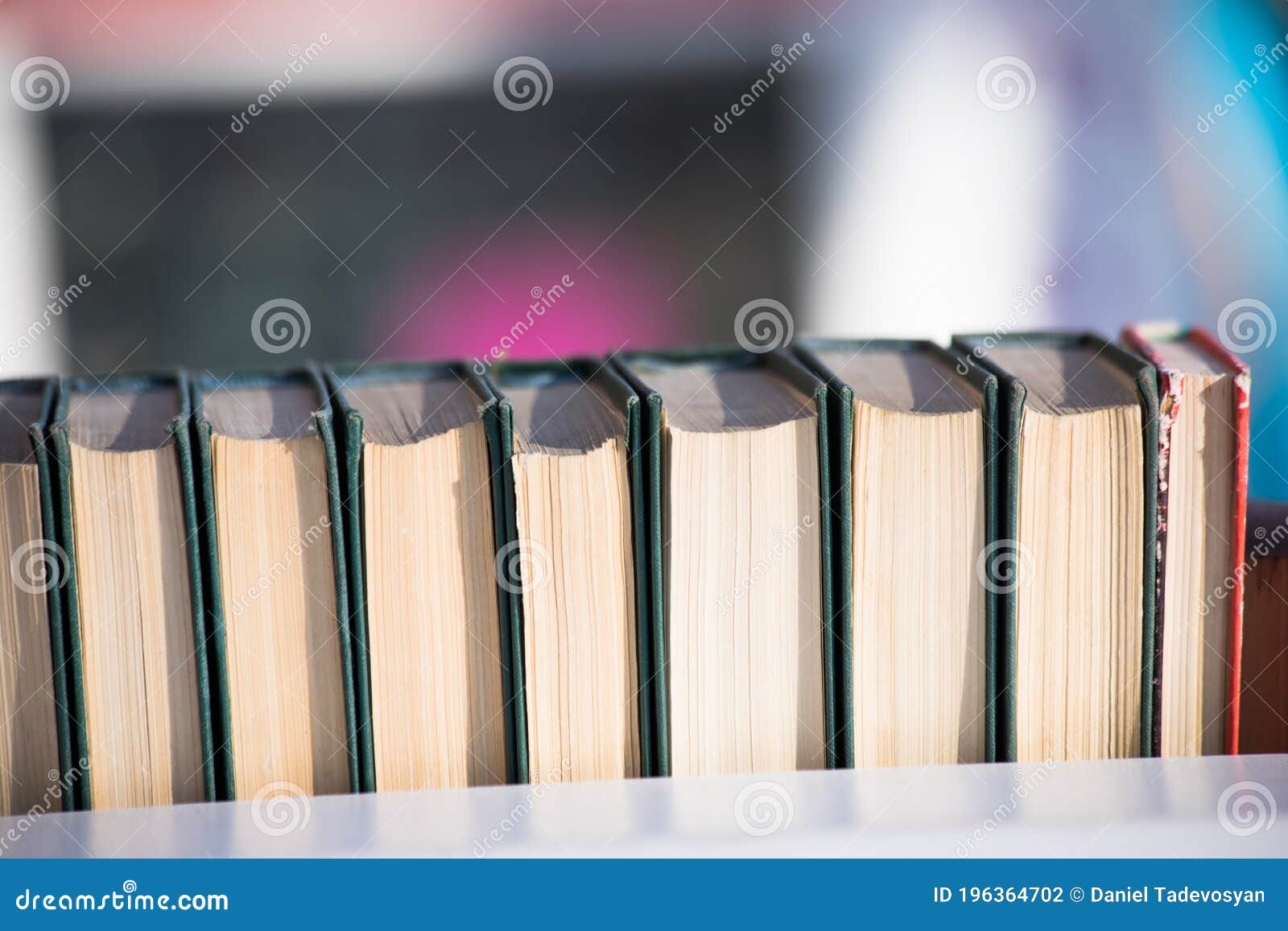 Books on desk stock photo. Image of library, table, education - 196364702