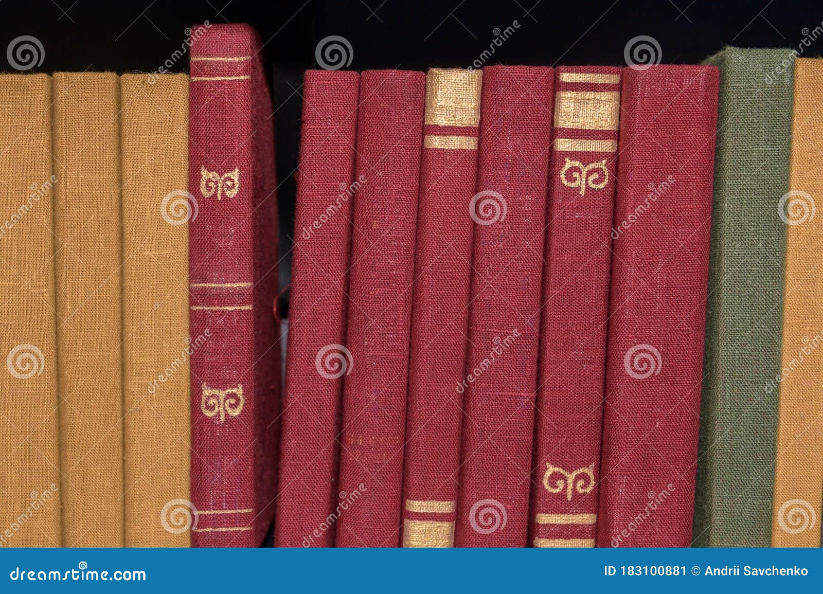 Books of Different Colors on a Bookshelf Stock Image - Image of college ...