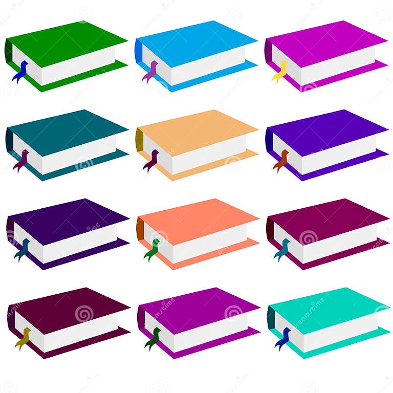 Books of Different Colors. Vector Stock Vector - Illustration of ...