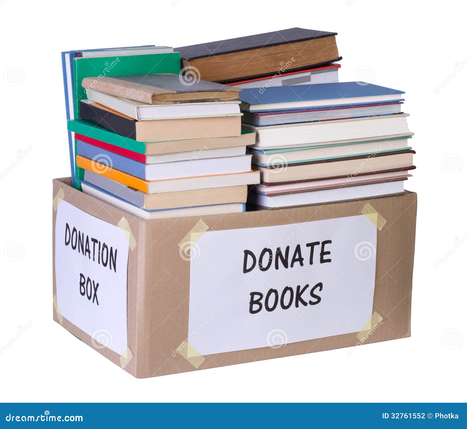 Books donation box stock photo. Image of donation, isolated - 32761552