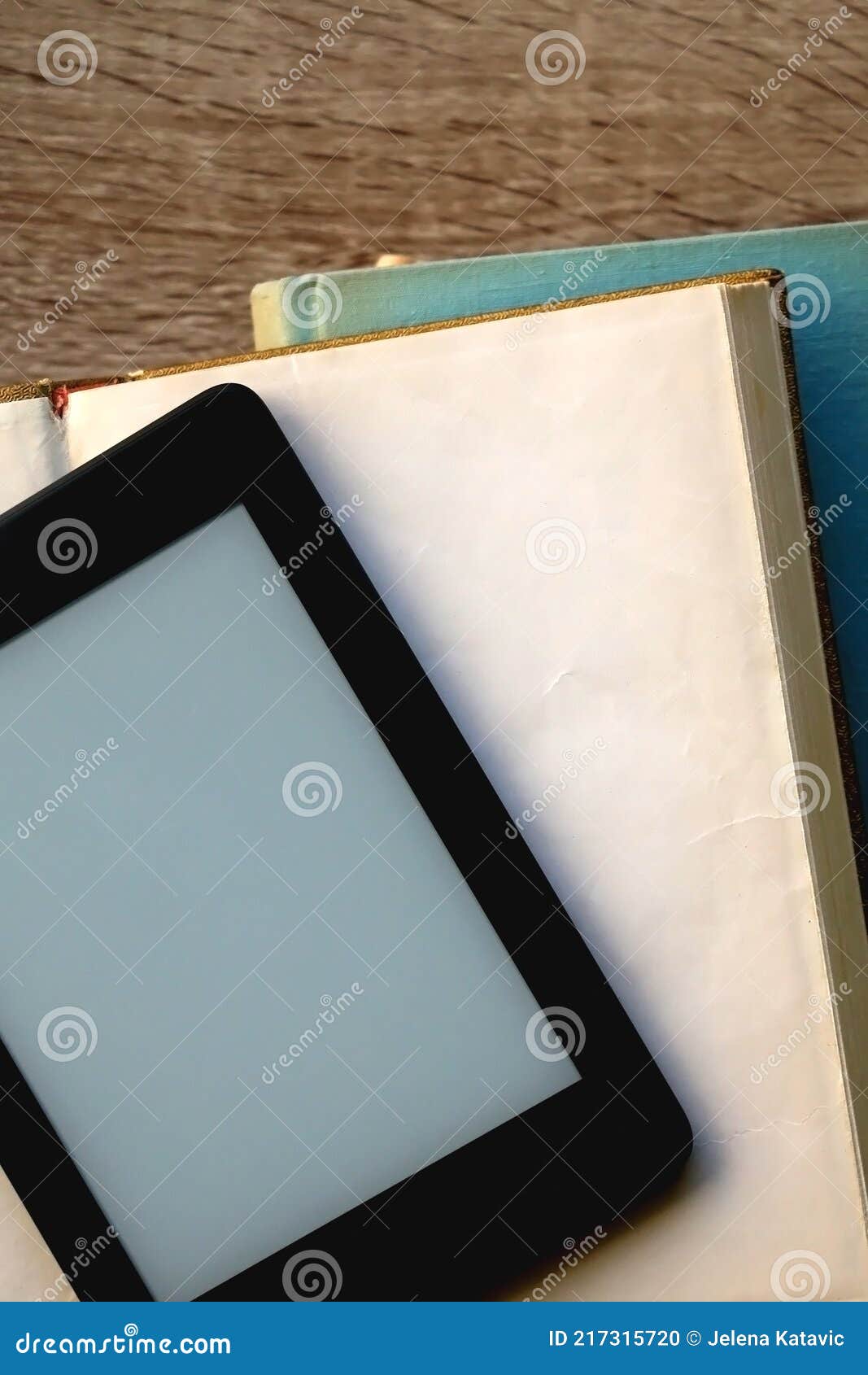 Books and E-Reader stock photo. Image of digital, flat - 217315720
